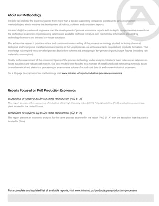 Economics of PAO Production Processes | PDF