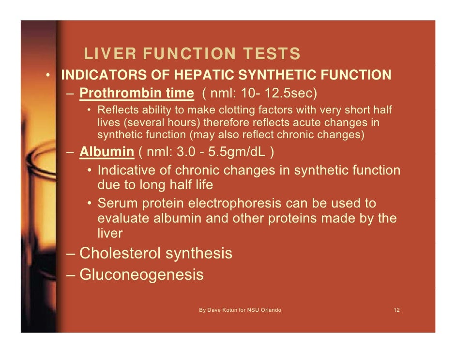 P A O 5600 Lecture 5 Liver Fx Tests 1hr Dave