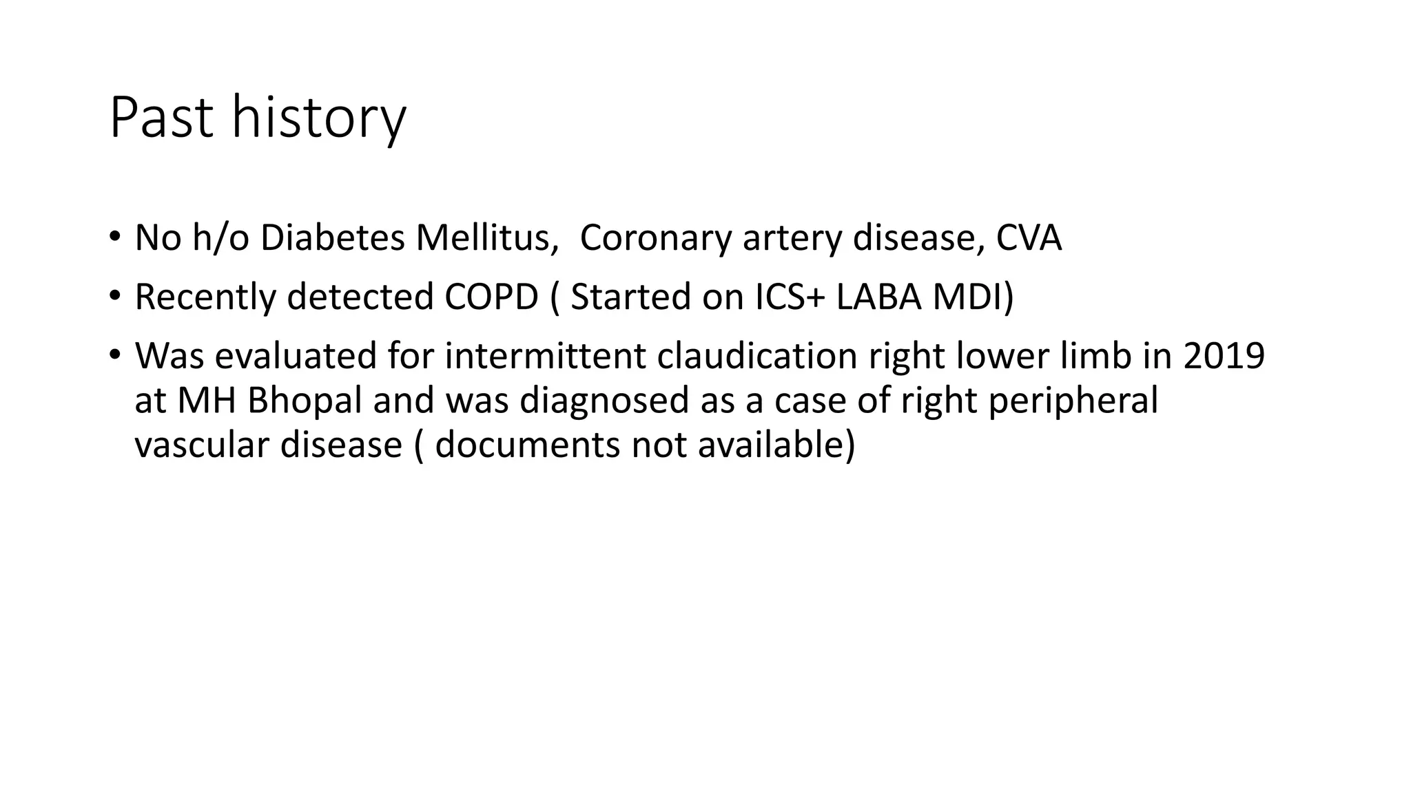 PAOD powerpoint presentation of a case of Critical limb ischemia | PPTX