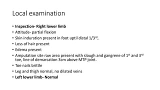 PAOD powerpoint presentation of a case of Critical limb ischemia | PPT