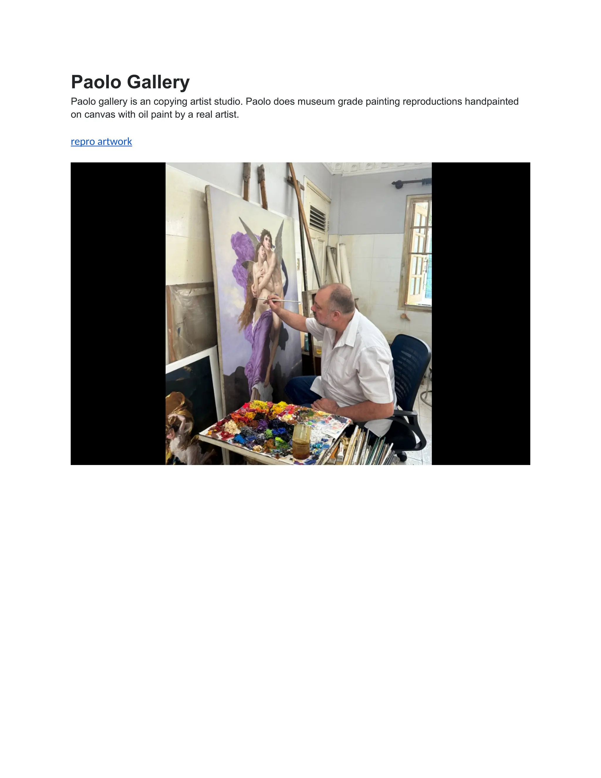 Paolo gallery.copying artist studio. Paolo does museum grade painting ...
