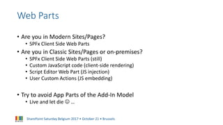 Upgrading from Full Trust Code to Add-In Model and SharePoint Framework | PPT