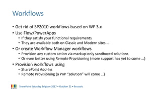 Upgrading from Full Trust Code to Add-In Model and SharePoint Framework | PPT