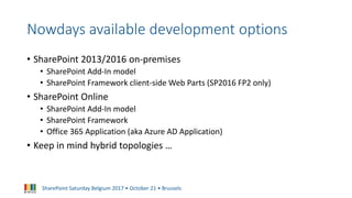 Upgrading from Full Trust Code to Add-In Model and SharePoint Framework | PPT