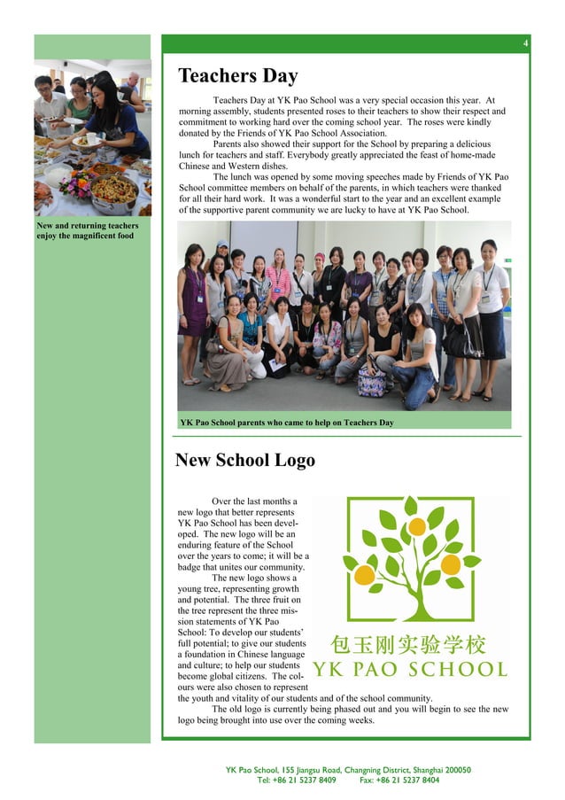 YK Pao School Magazine November 2009 English | PDF