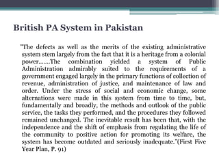 History of public administration in pakistan | PPTX