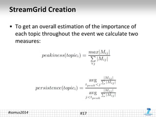 StreamGrid: Summarization of large-scale Events using Topic Modeling and Temporal Analysis | PPT