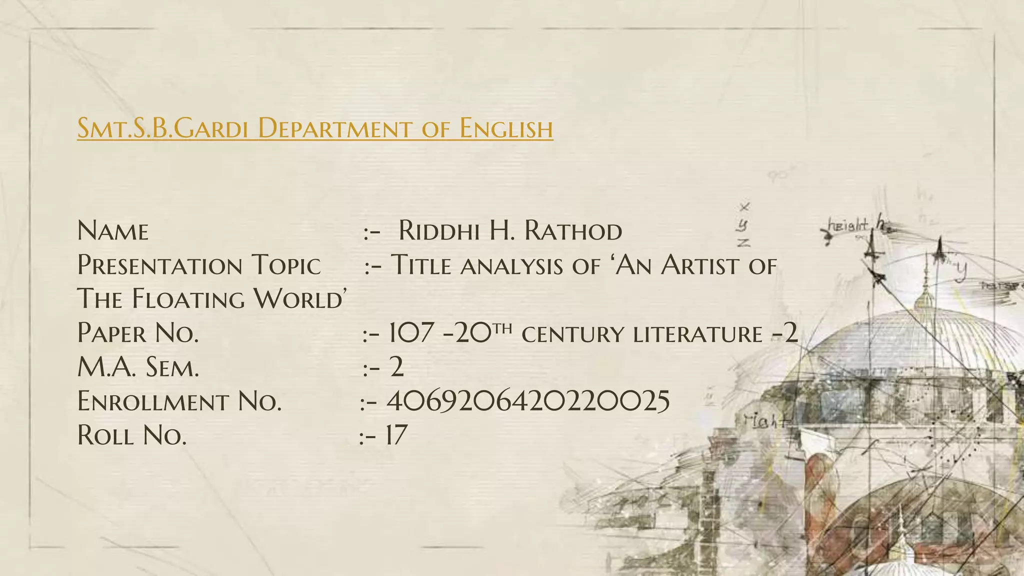 An Artist of The Floating World | PPTX