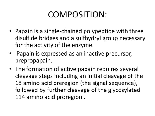 papaya papain ..... Enzyme | PPTX | Vegetarian Diets | Food & Drink