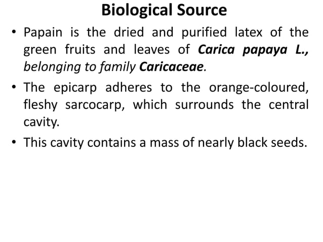 PAPAIN - An digestive enzymes | PPTX | Chemistry | Science