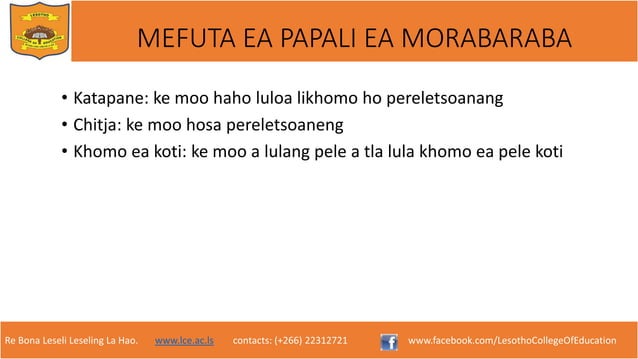Papali tsa basotho [morabaraba]3 | PPTX