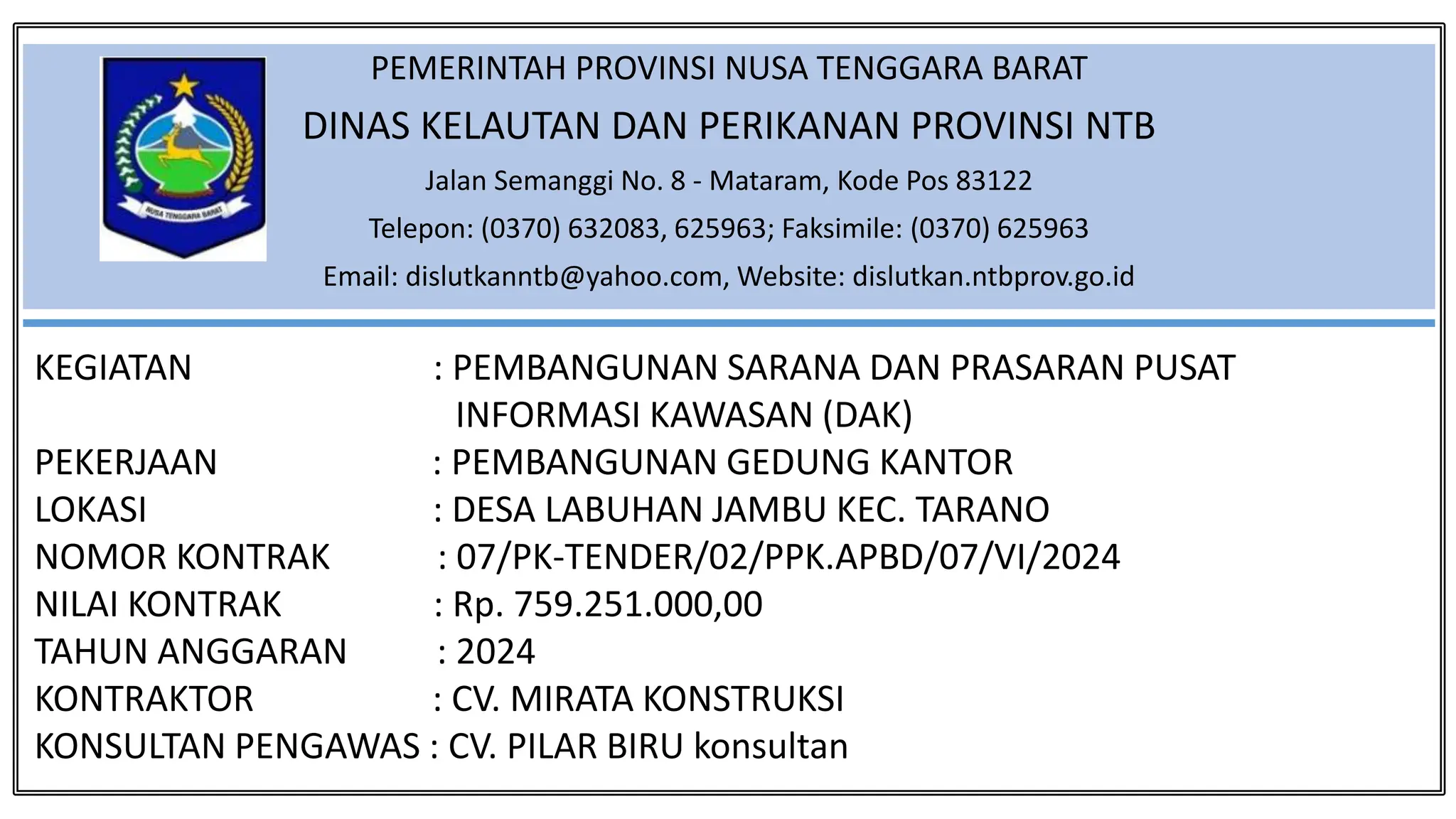 CONTOH DESAIN PAPAN NAMA PROYEK SEBAGAI REFERENSI | PPTX