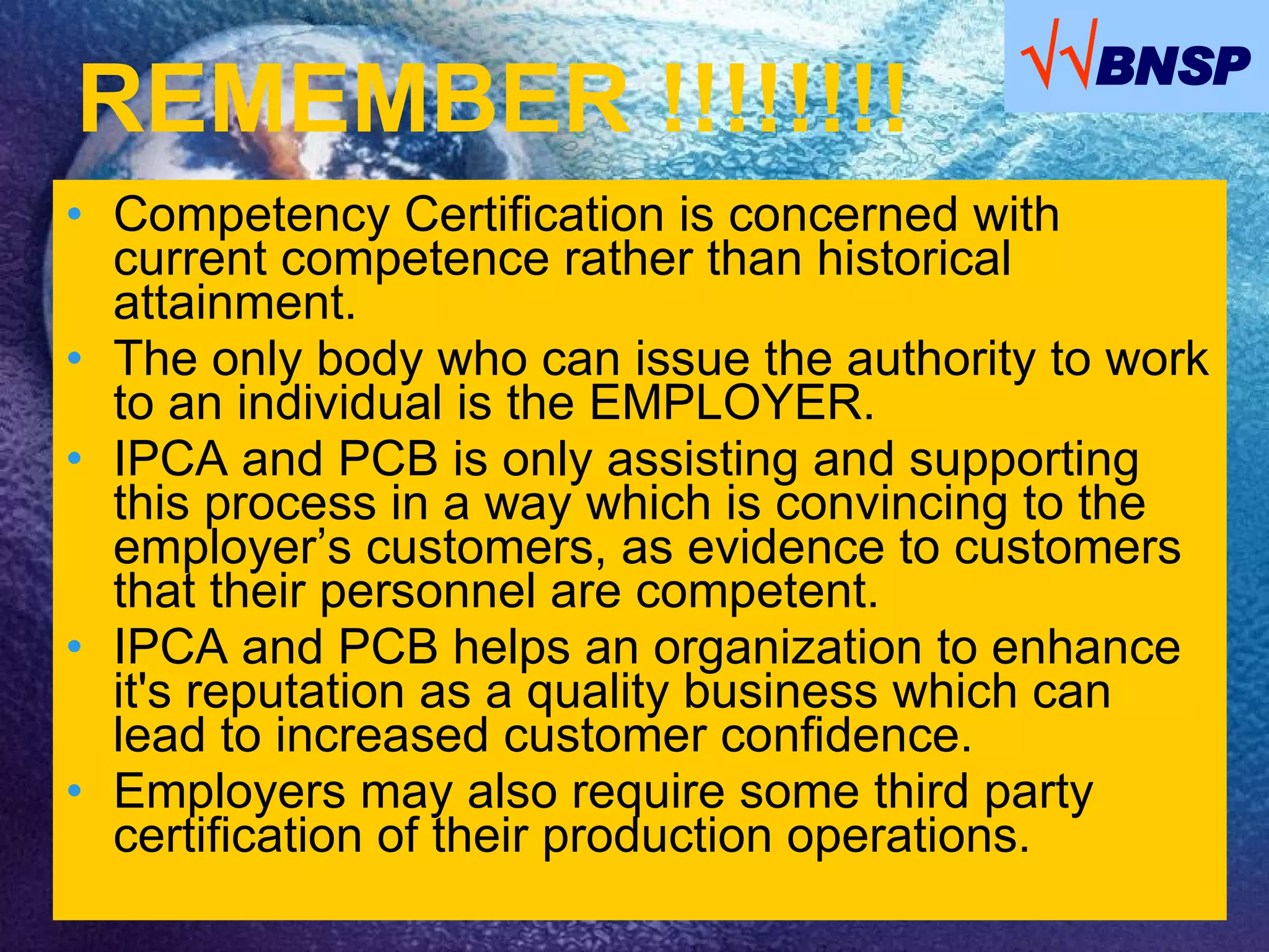 Paparan BNSP ( IPCA) - ASEAN CERTIFICATION SCHEME HARMONIZATION | PPT