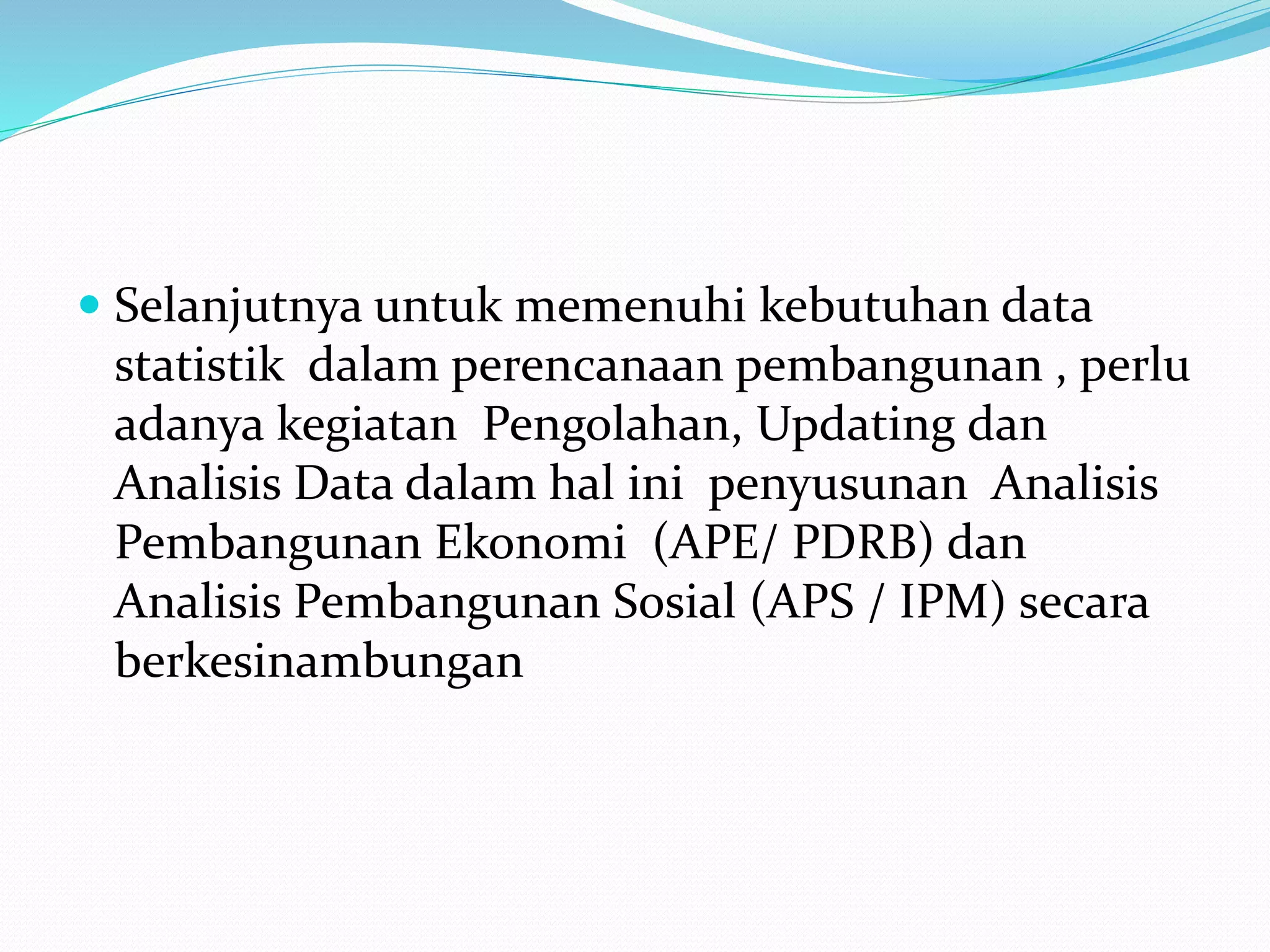 Paparan data dalam perencanaan pembangunan | PPTX