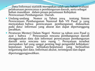 Paparan data dalam perencanaan pembangunan | PPTX