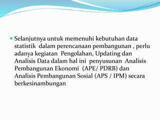 Paparan data dalam perencanaan pembangunan | PPTX