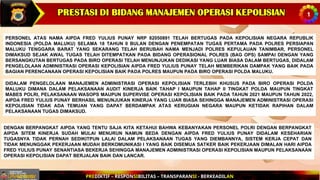 PAPARAN AIPDA FRED BIROOPS TENTANG KINERJA POLRI.ppt