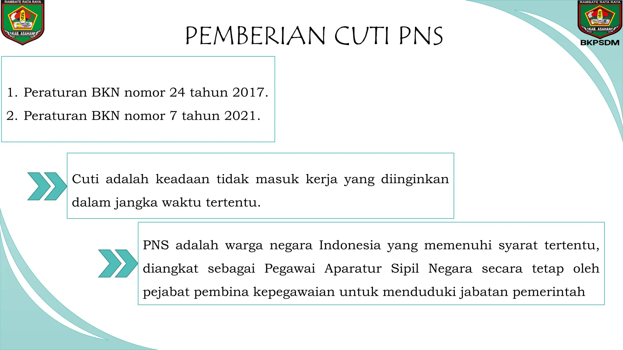 Jenis - jenis cuti untuk ASN dan Jenis-jenis pelanggaran ASN | PPTX
