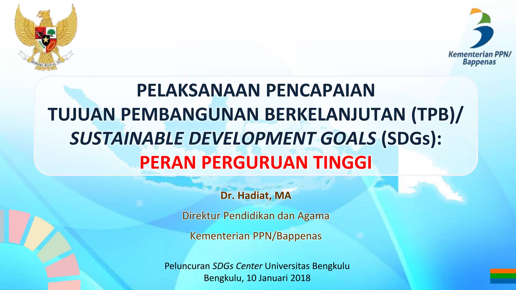 Pelaksanaan Pencapaian Tujuan Pembangunan Berkelanjutan (TDB ...