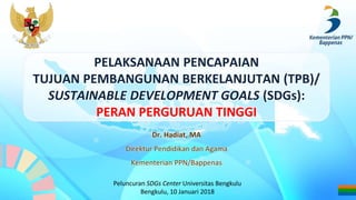 Pelaksanaan Pencapaian Tujuan Pembangunan Berkelanjutan (TDB ...
