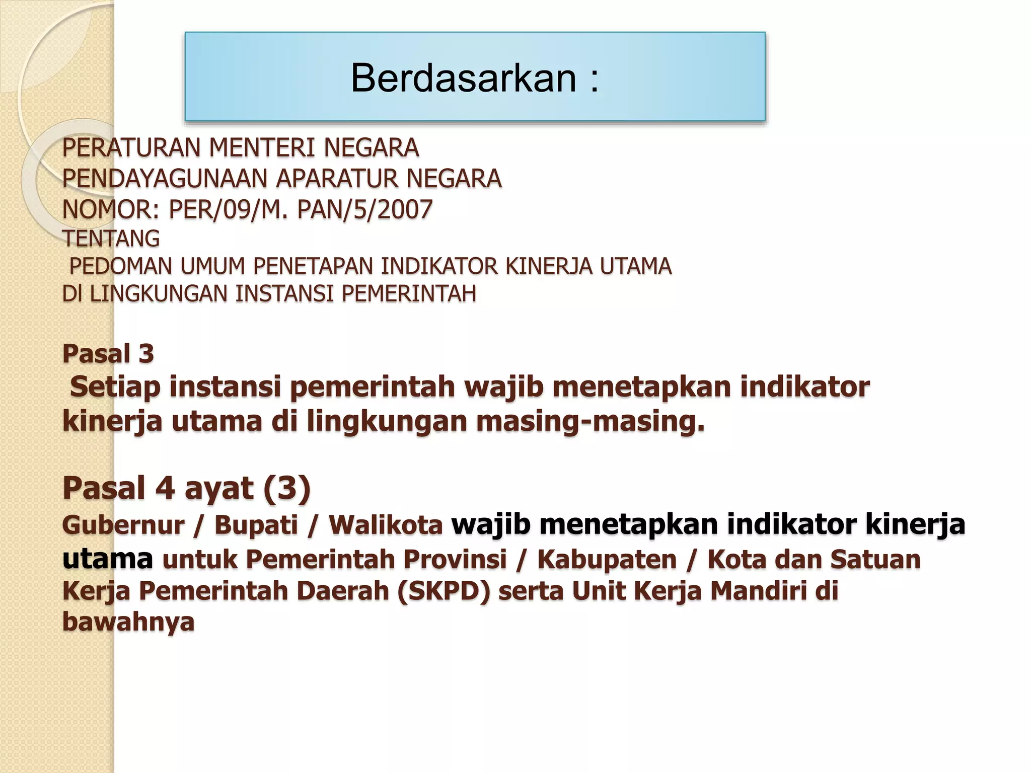Paparan indikator kinerja utama | PPTX