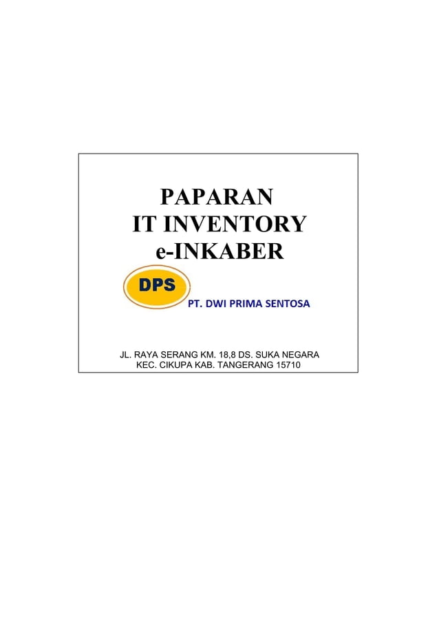 Paparan it inventory e inkaber dps | DOC