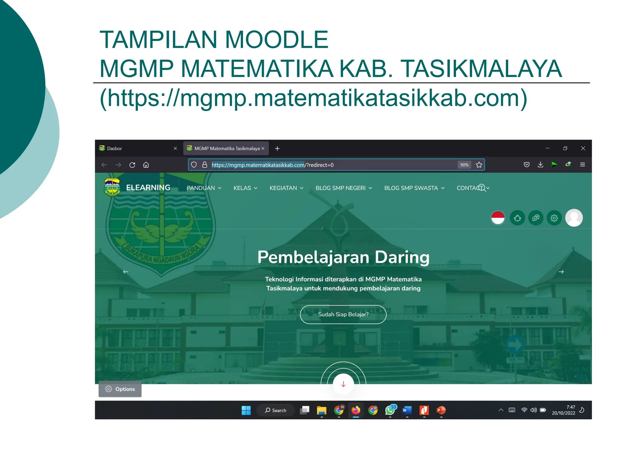 Paparan Learning Management system untuk monitoring 70% laporan ...
