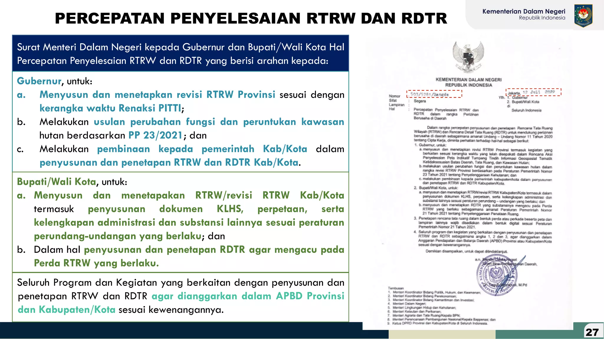 Paparan Narasumber_Kemendagri_Tata Cara dan Prosedur Evaluasi RTRW Provinsi Kabupaten Kota dan ...