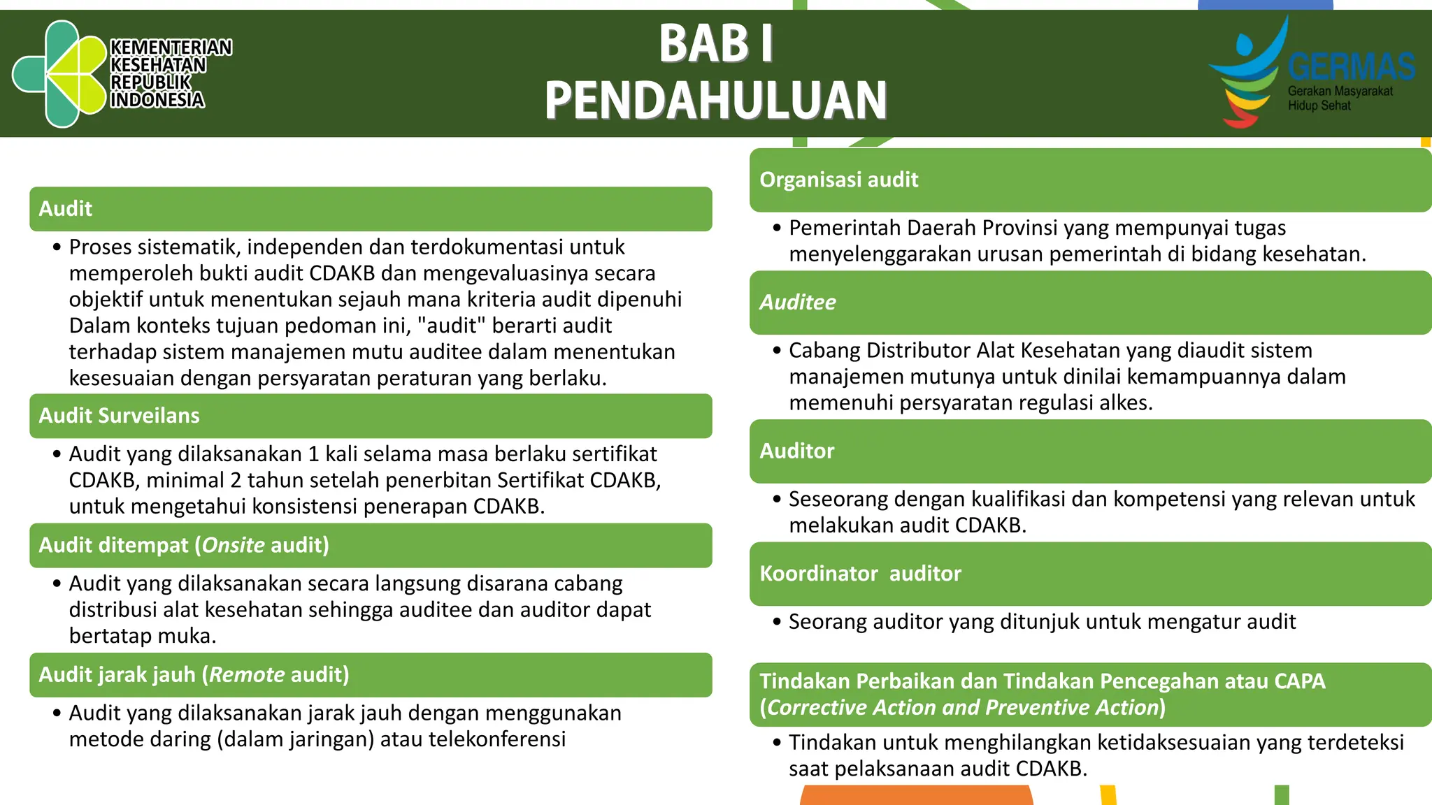 Paparan Pedoman Auditor untuk sertifikasi cdakb | PDF