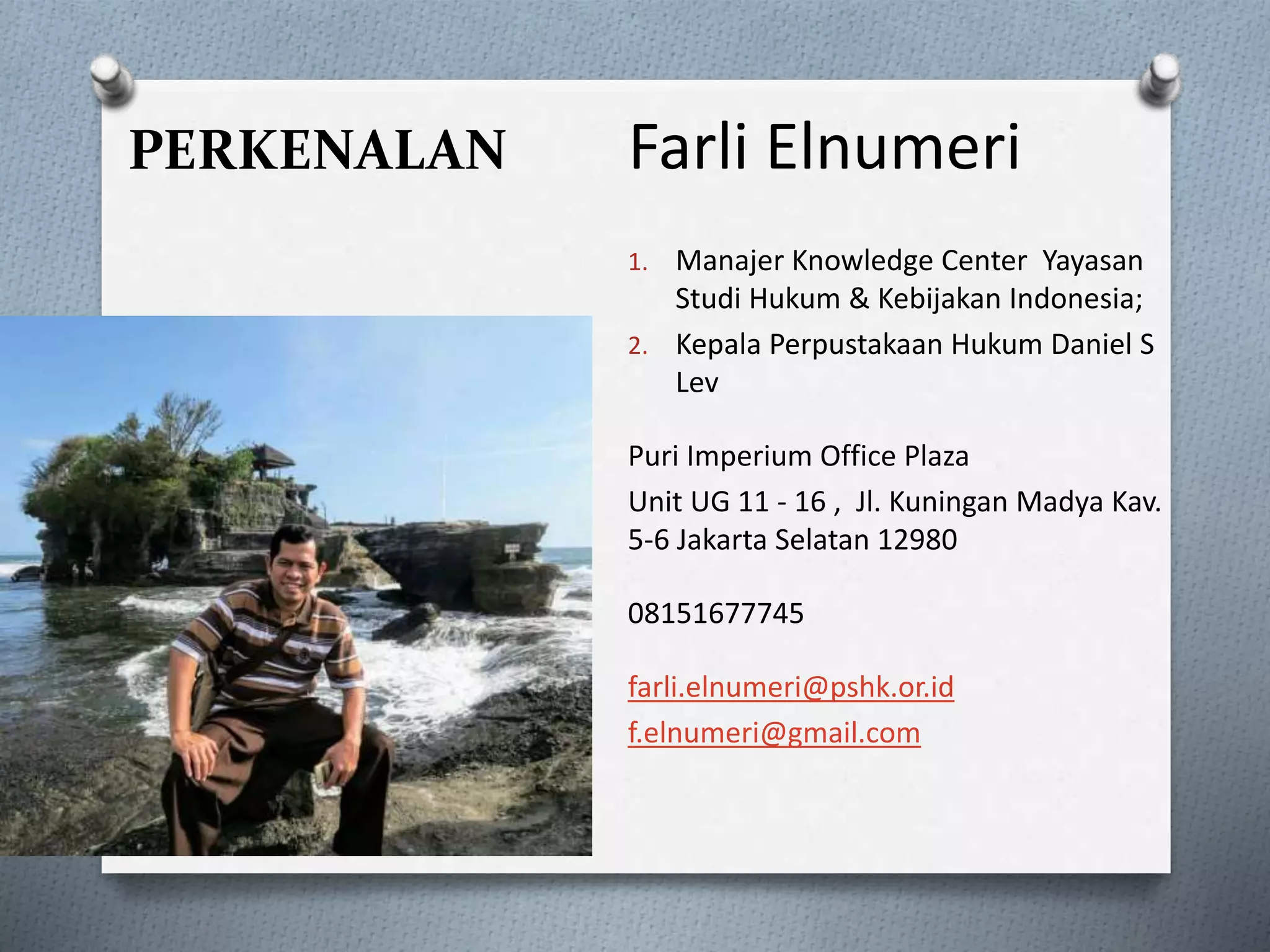 Paparan perkembangan perpustakaan dan kepustakawanan indonesia | PPTX