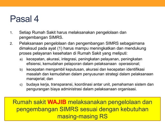 Paparan simrs peraturan menkes ri no 82 tahun 2013 | PDF