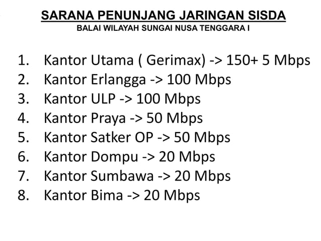 Paparan SISDA BWS Nusa Tenggara I | PPT