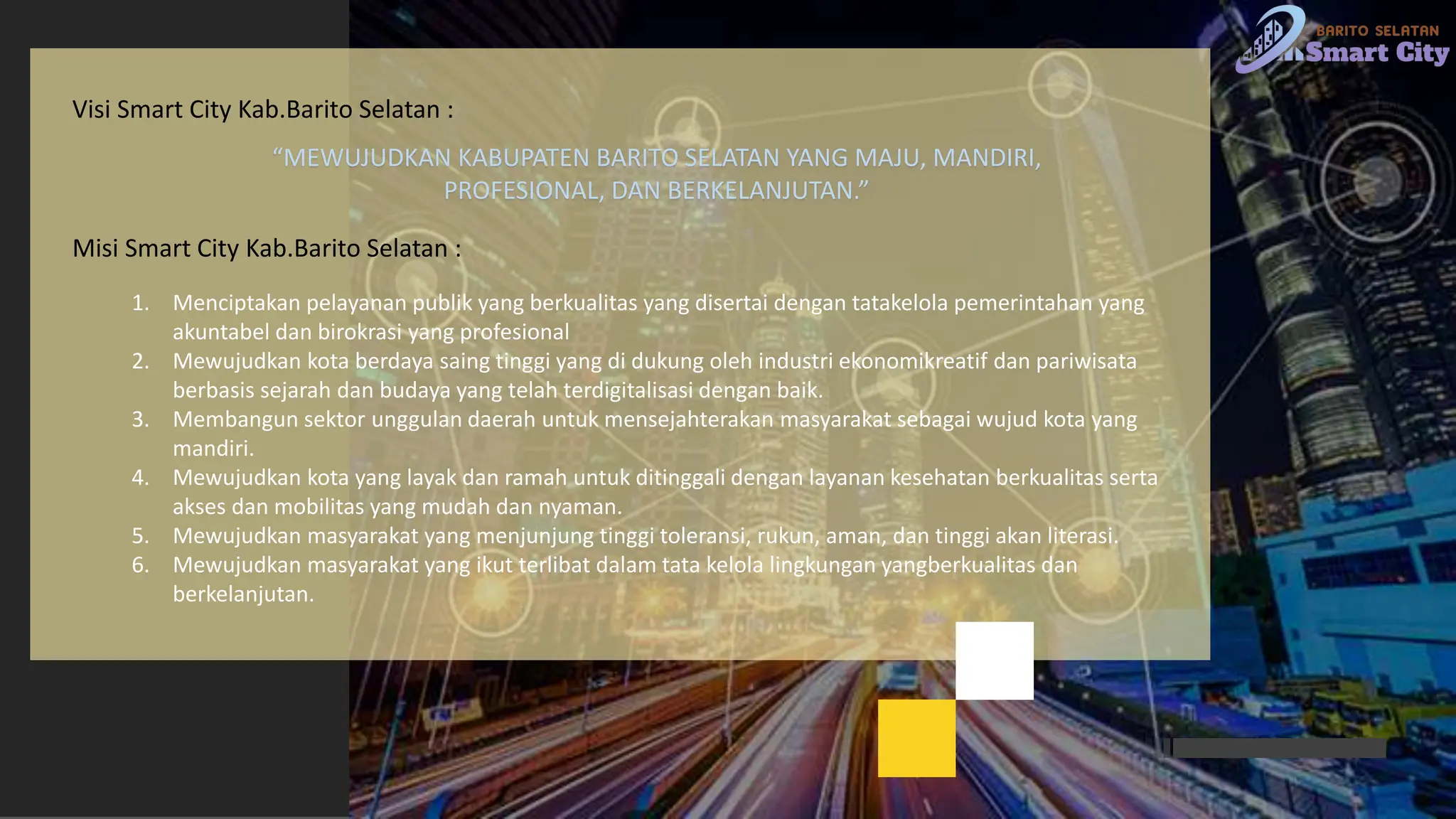 Paparan Smart City kabupaten Barito Selatan | PPT