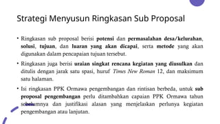 Paparan Strategi Menyusun Proposal dan Sub Proposal PPK Ormawa UNRI ...