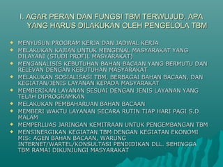 PENGEMBANGAN BUDAYA BACA MELALUI Taman Bacaan Masyarakat (TBM) | PPT