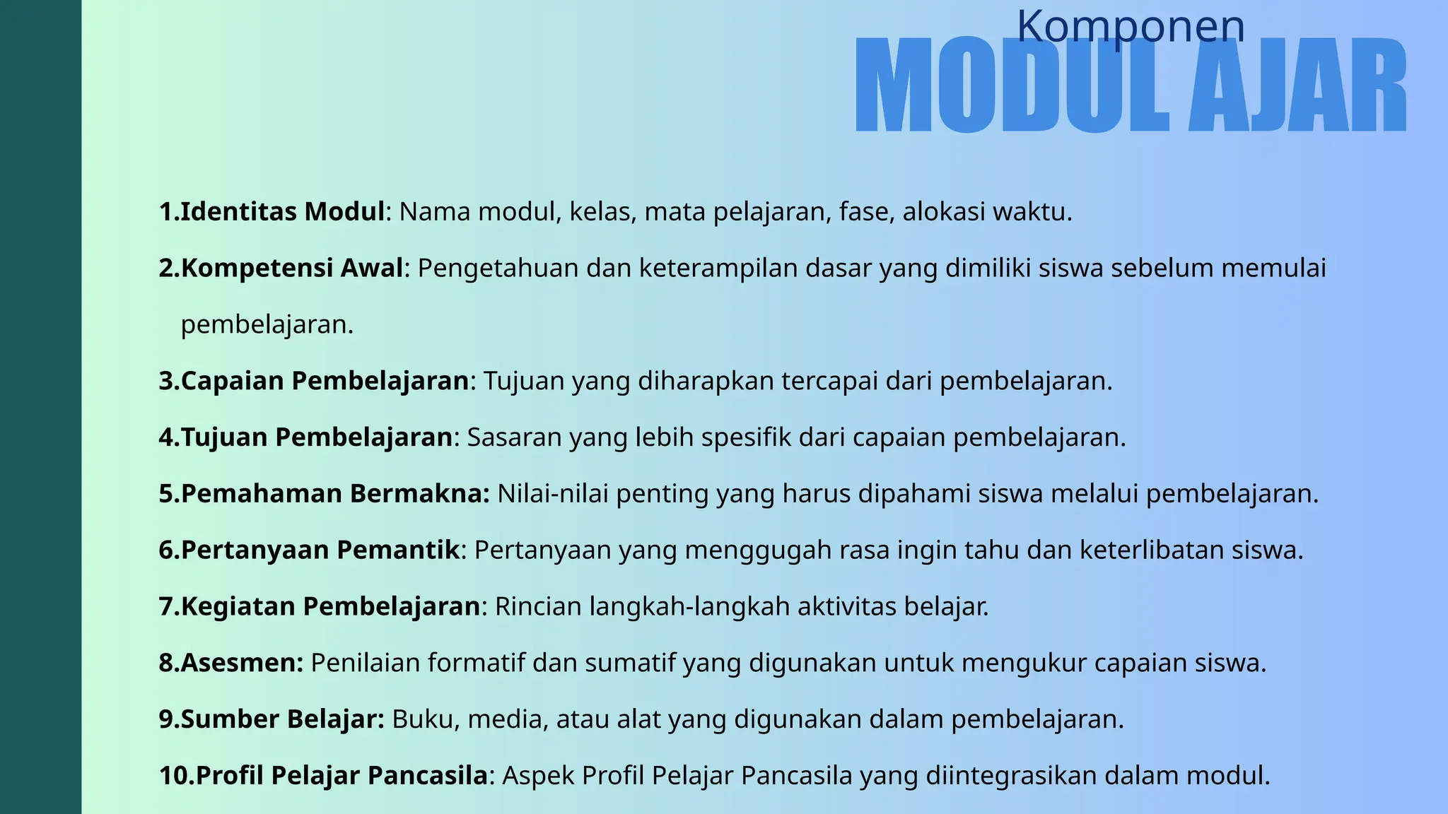 PENYUSUNAN MODUL AJAR PADA KURIKULUM MERDEKA | PPTX