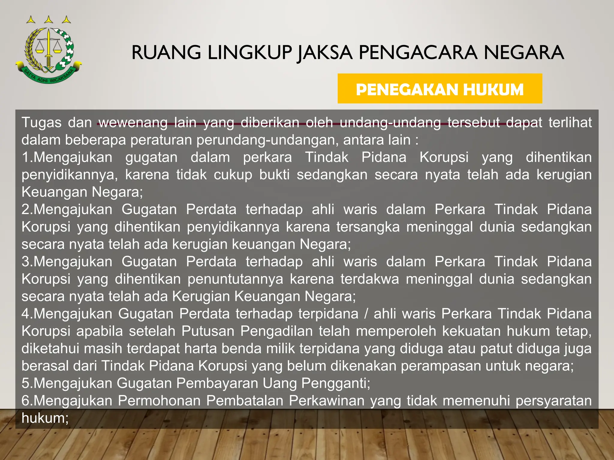 Tugas dan Fungsi bidang perdata dan tata usaha negara | PPT