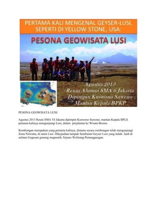MAKALAH UNGGULAN GEOPARK-GEOWISATA LUSI | PDF