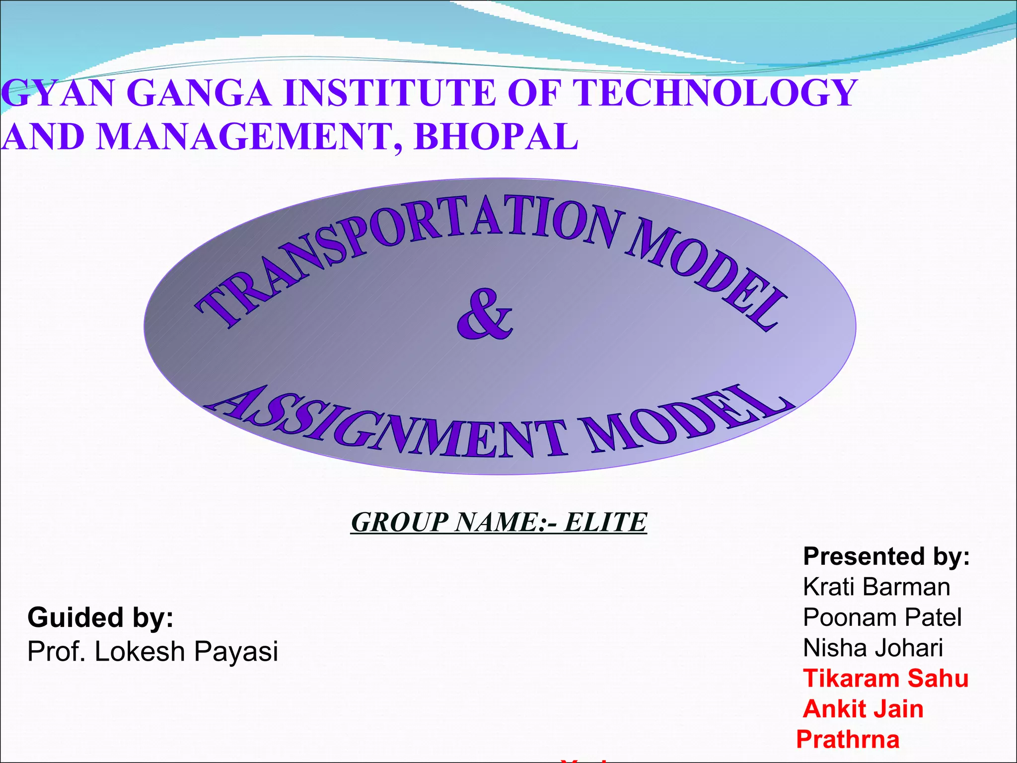Transportation and Assignment | PPT