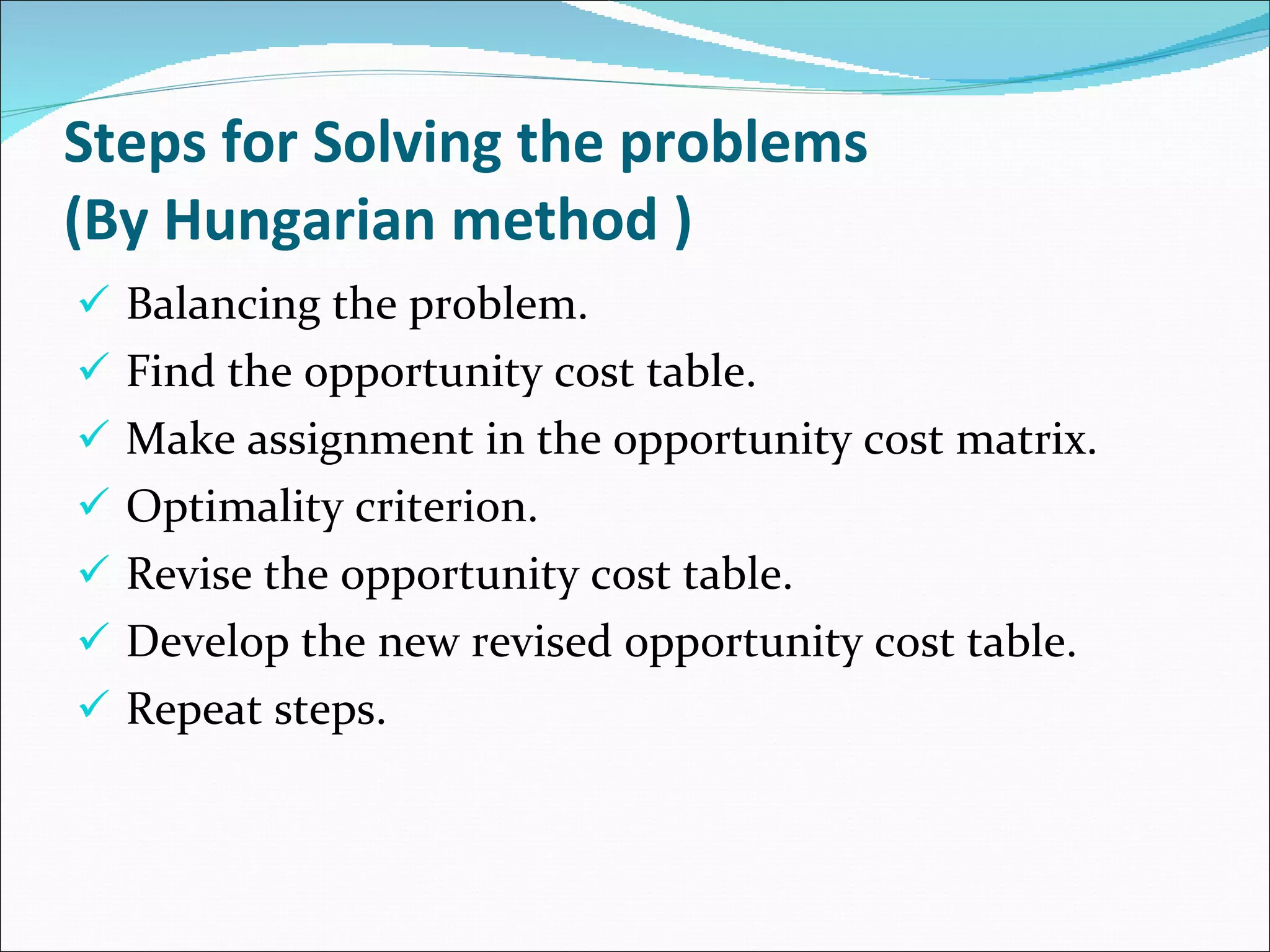 Transportation and Assignment | PPT