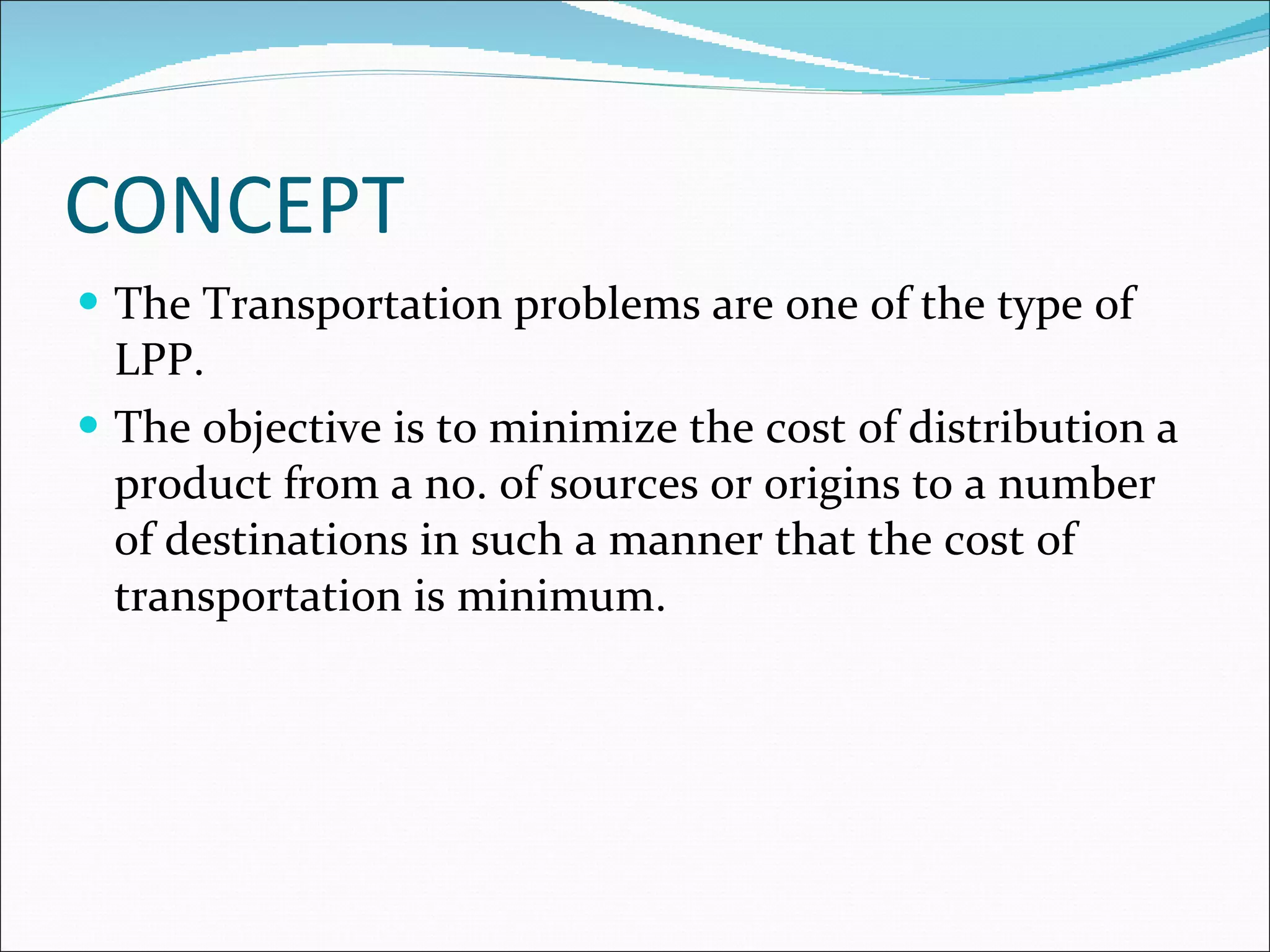 Transportation and Assignment | PPT