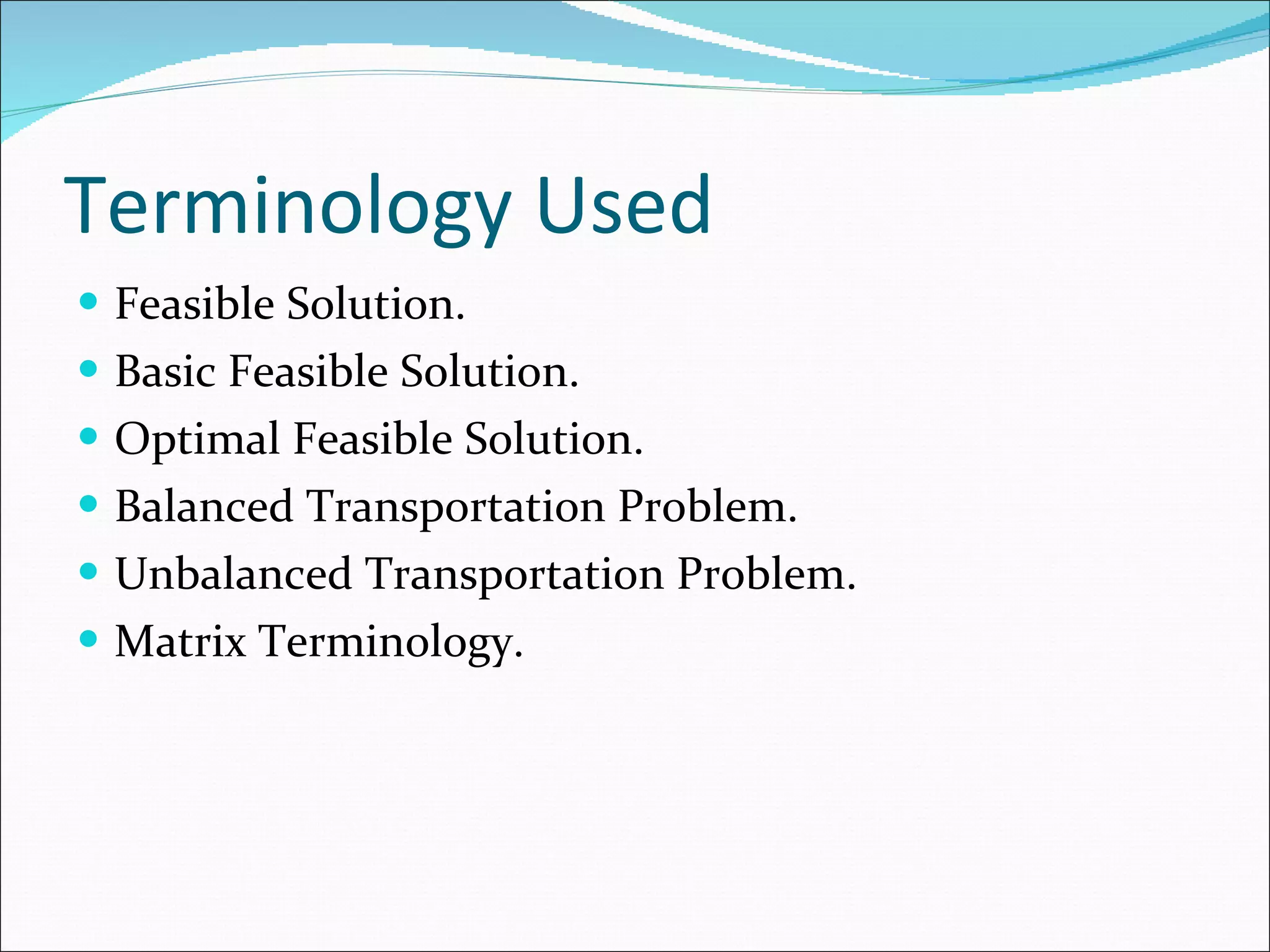 Transportation and Assignment | PPT
