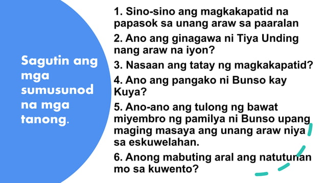 Papasok Na Si Bunso Ppt