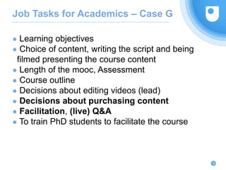 Who are the mooc educators and what are their job tasks? A multi case ...