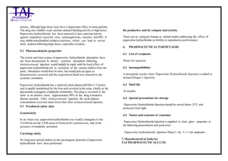 Papaverine HCl Injection BP Taj Pharma SmPC | PDF