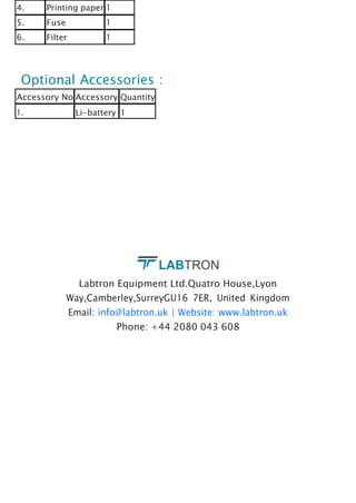 Labtron Portable airborne particle counter | PDF