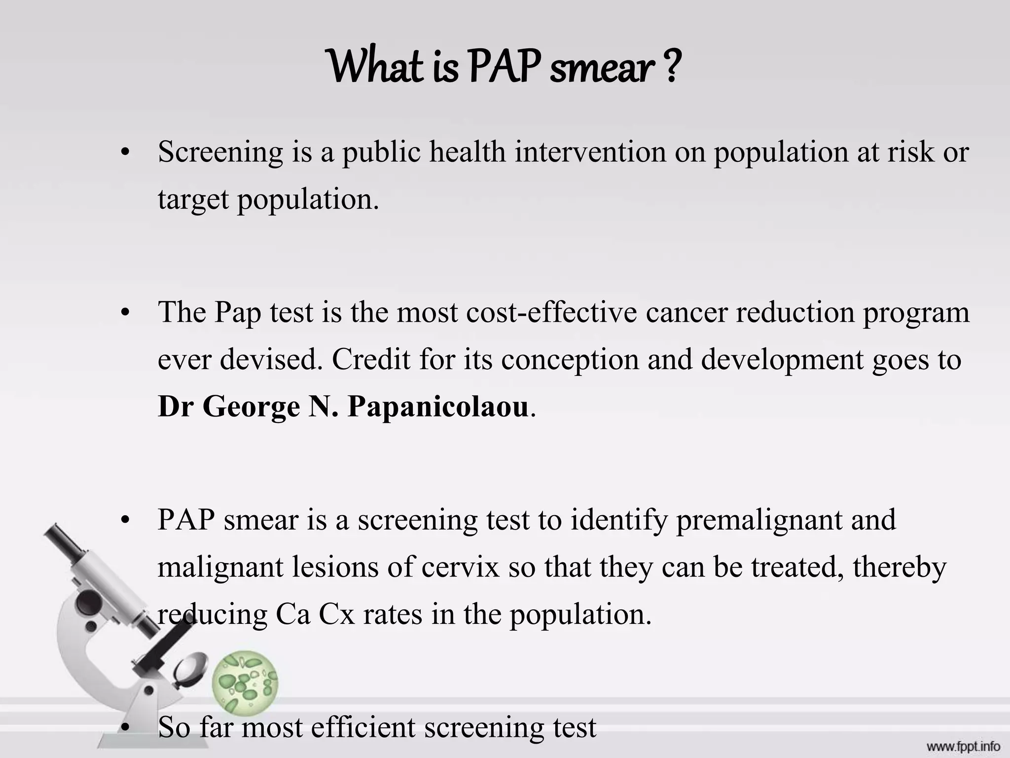 Pap Smear: A Bird's Eye View from a Cytopathologist | PPT