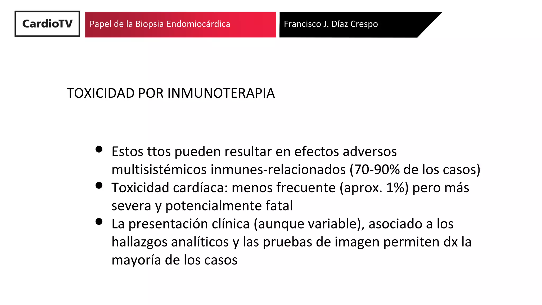 Papel de la biopsia endomiocárdica | PPT