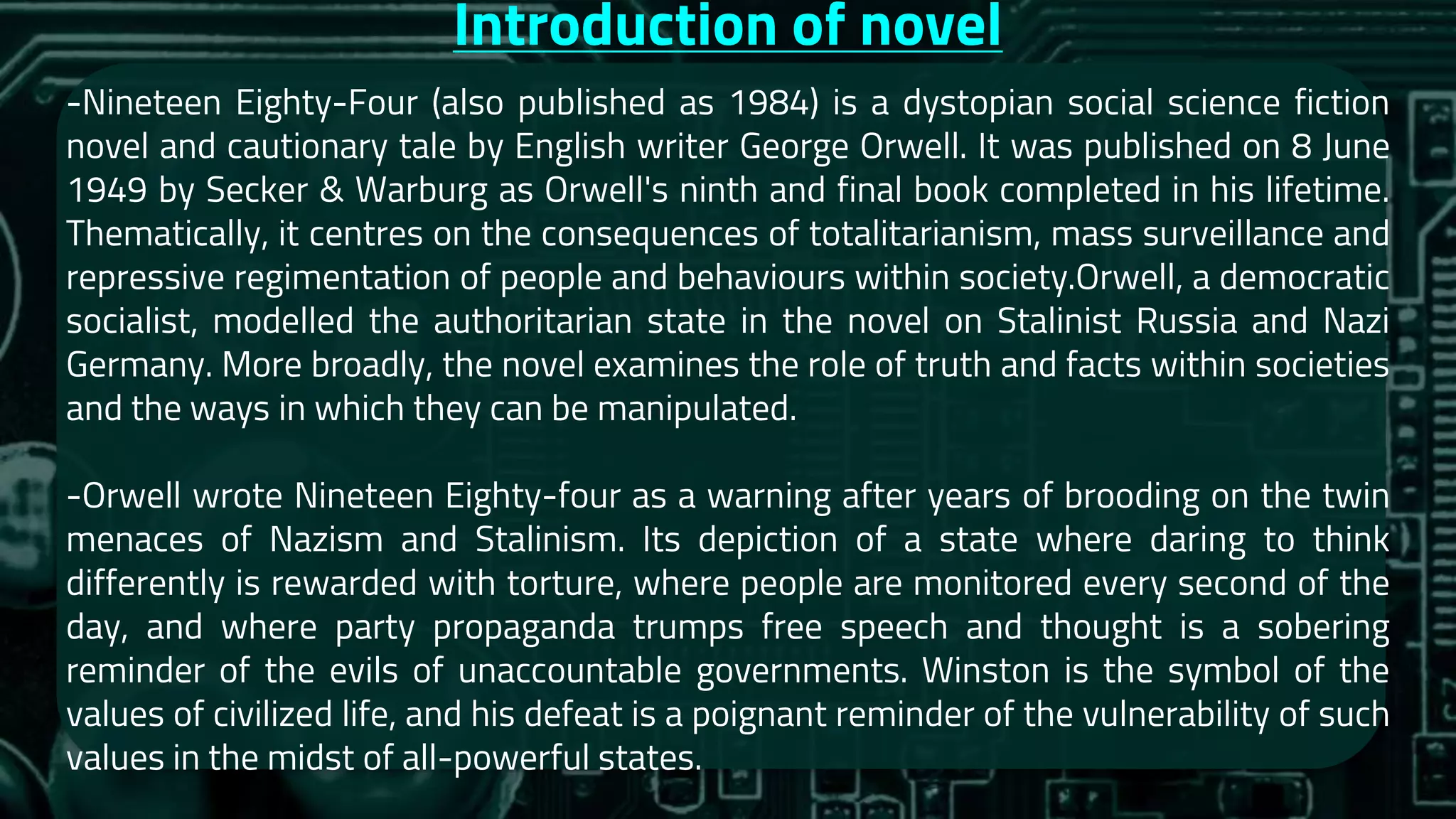 Danger of Surveillance in Context of the Novel "1984".pptx
