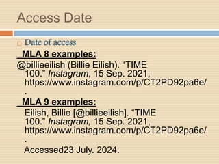 MLA 8th and 9th Edition variations | PPTX